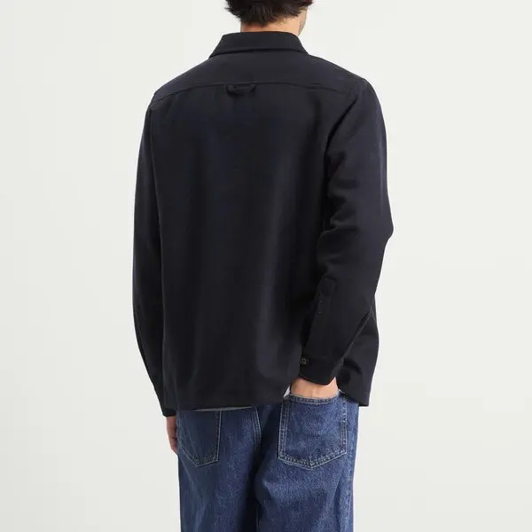 Portuguese Flannel Wool Field Overshirt - Navy