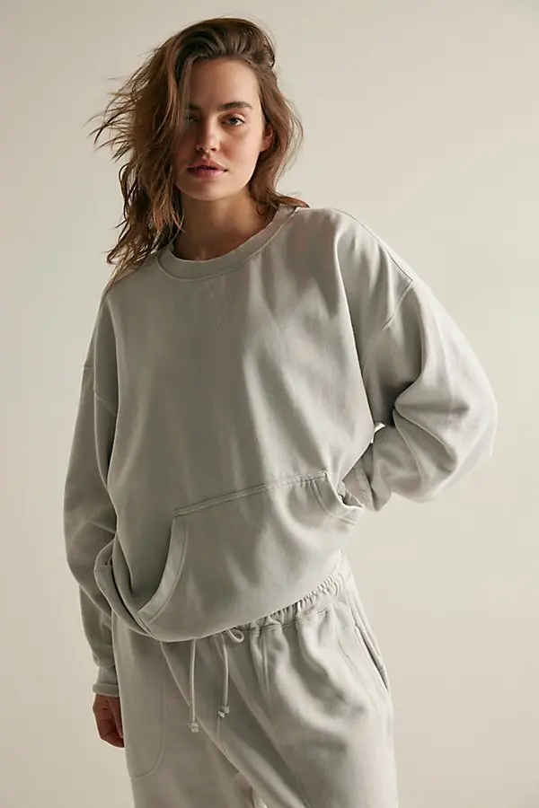 Free People Cotton Blend Pullover - Oyster