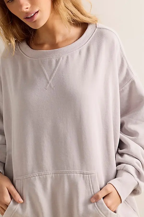 Free People Cotton Blend Pullover - Oyster