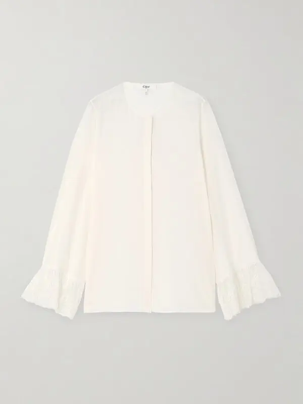 Chloé Lace Trimmed Blouse