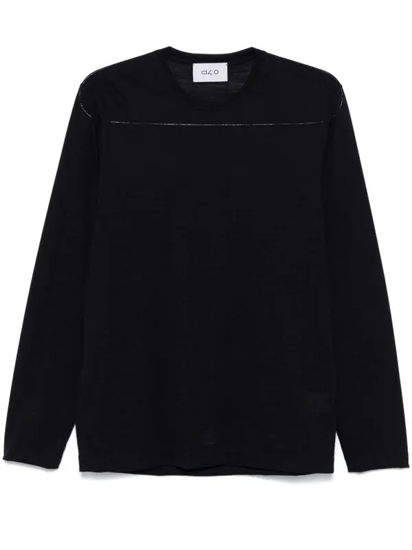 D4.0 Slub-texture T-shirt - Blue