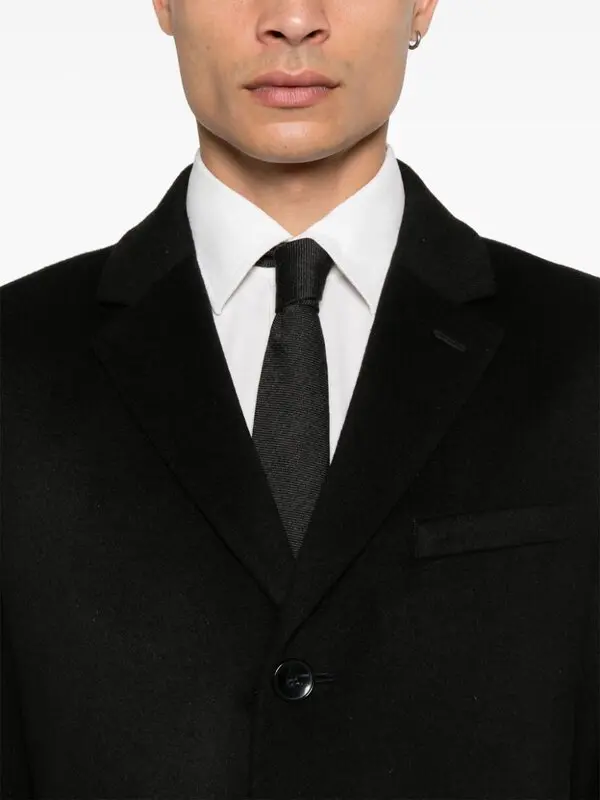 BOSS Virgin Wool-cashmere Felted Coat - Black