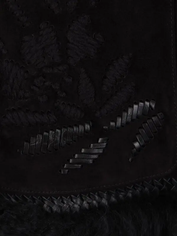 Ermanno Scervino Embroidered Shearling Coat