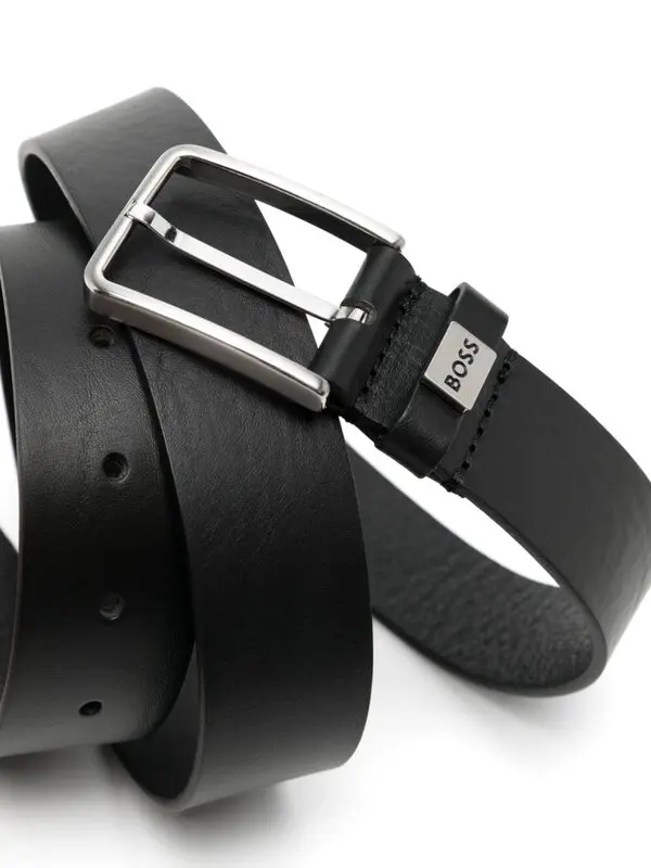 BOSS Leather Logo Keeper Belt
