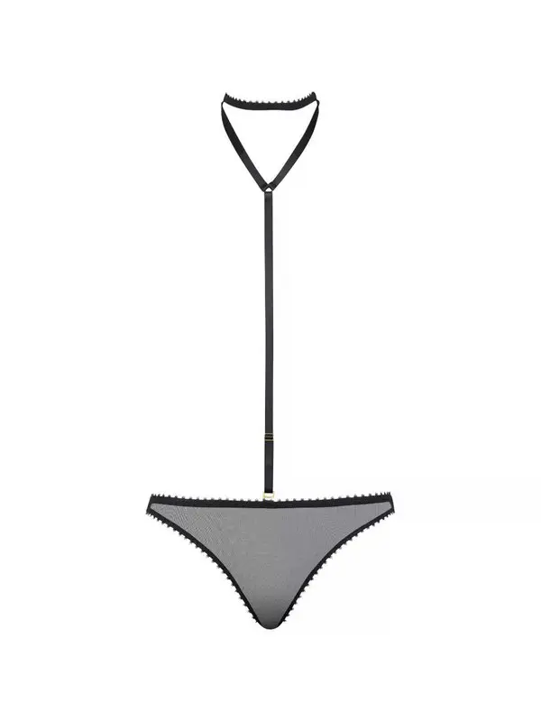 MAISON CLOSE Thong And Harness - Black