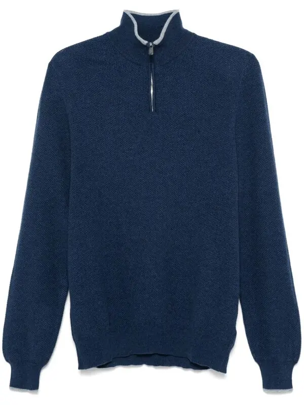 Fedeli Cashmere Pullover - Blue