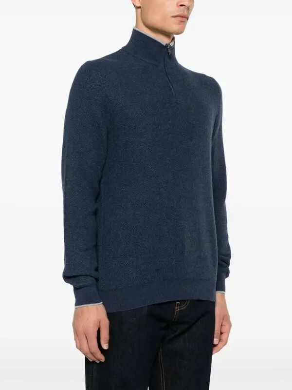Fedeli Cashmere Pullover - Blue