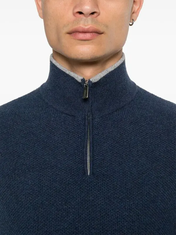 Fedeli Cashmere Pullover - Blue