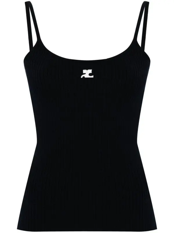 COURREGES Reedition Ribbed Tank Top - Blue