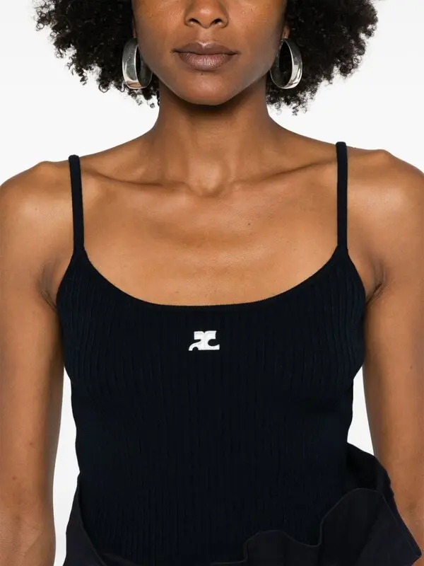 COURREGES Reedition Ribbed Tank Top - Blue