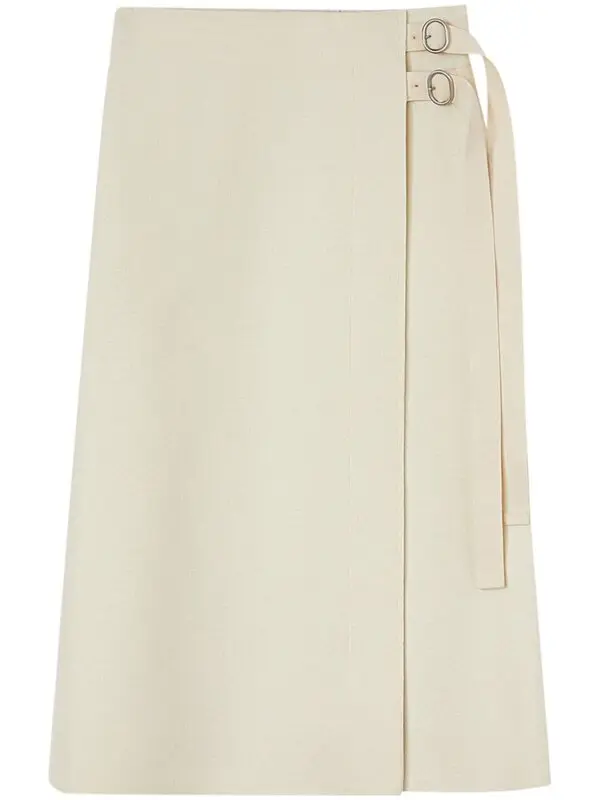 JIL SANDER Wrap-design Midi Skirt - White