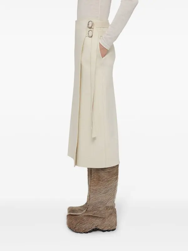 JIL SANDER Wrap-design Midi Skirt - White