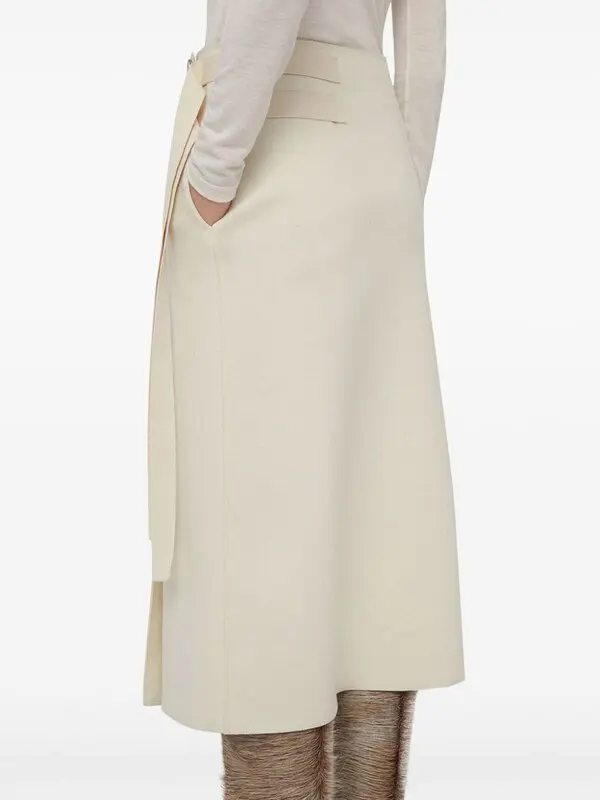 JIL SANDER Wrap-design Midi Skirt - White