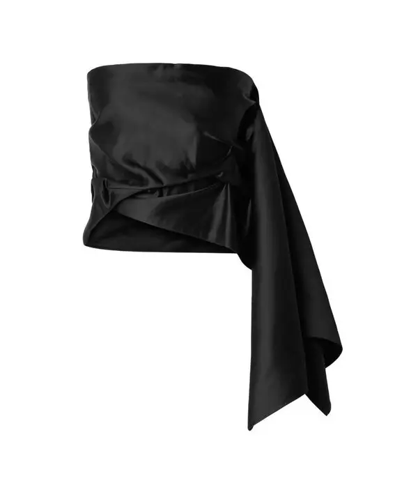 THE ROW Nana Strapless Draped Satin Top
