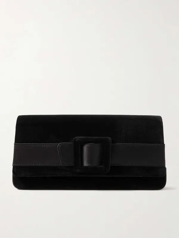 Manolo Blahnik Maygot Buckle-embellished Clutch - Black