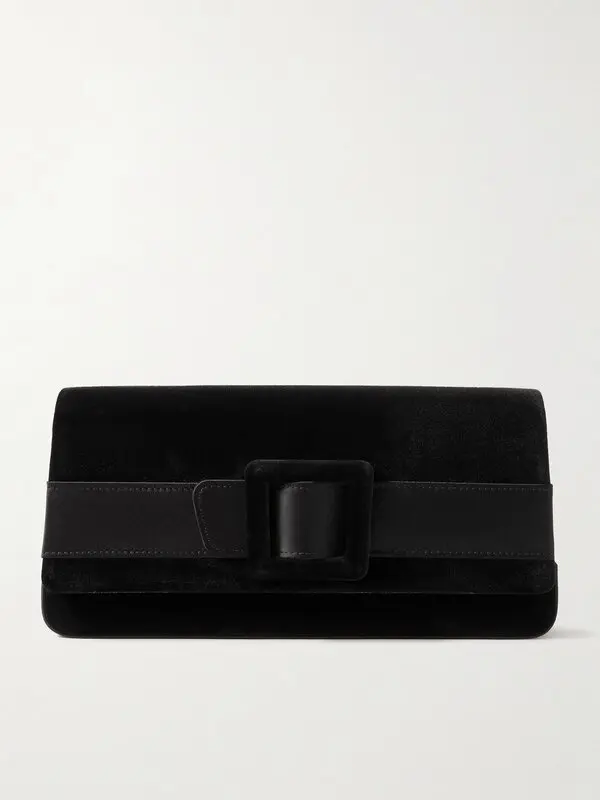 Manolo Blahnik Maygot Buckle-embellished Clutch - Black