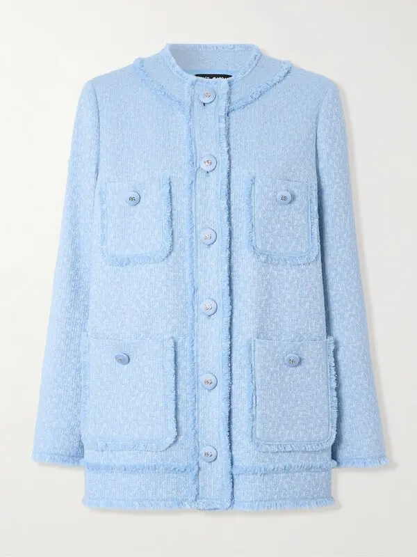 Dolce & Gabbana Wool-blend Tweed Jacket - Blue
