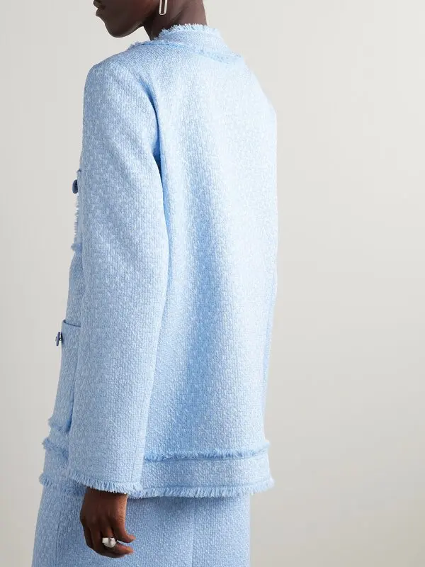 Dolce & Gabbana Wool-blend Tweed Jacket - Blue
