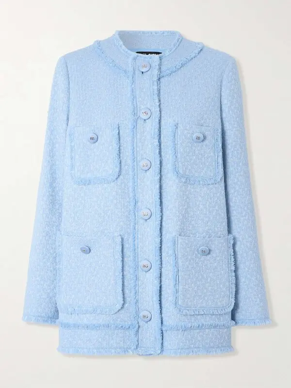 Dolce & Gabbana Wool-blend Tweed Jacket - Blue