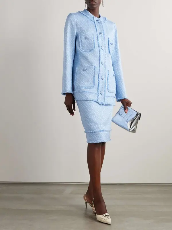Dolce & Gabbana Wool-blend Tweed Jacket - Blue