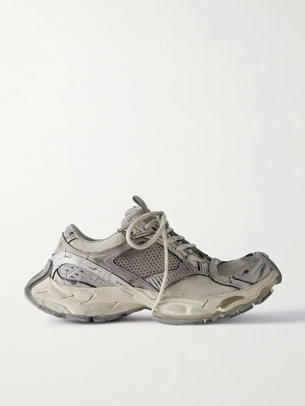 Balenciaga Stapler Distressed Sneakers - Neutrals