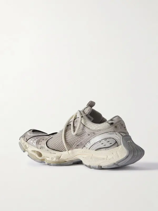 Balenciaga Stapler Distressed Sneakers - Neutrals