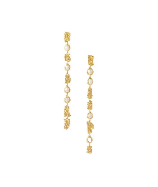 Pacharee Moss Deco -plated Pearl Earrings