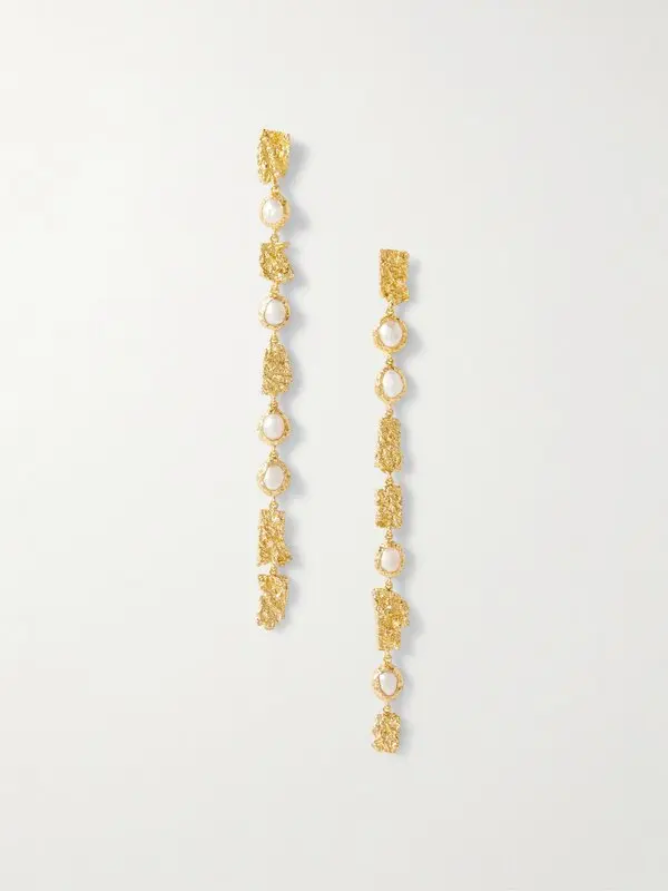 Pacharee Moss Deco -plated Pearl Earrings