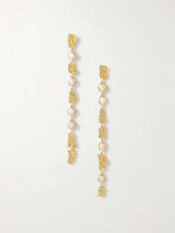 Pacharee Moss Deco -plated Pearl Earrings