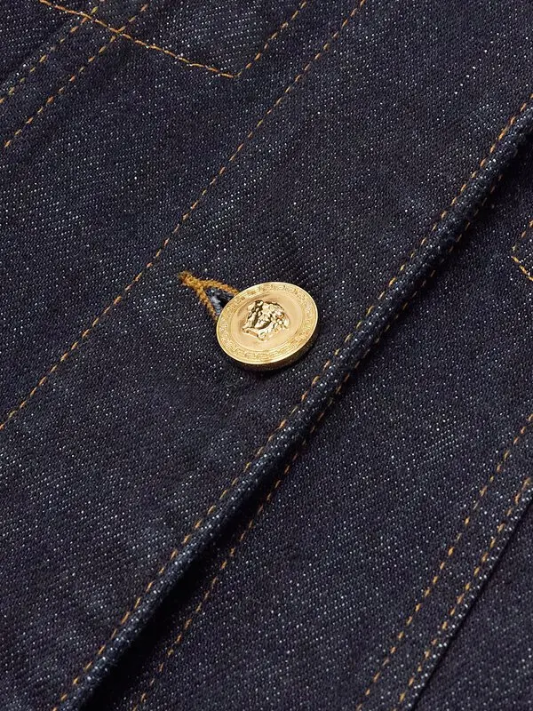 Versace Paneled Denim Coat