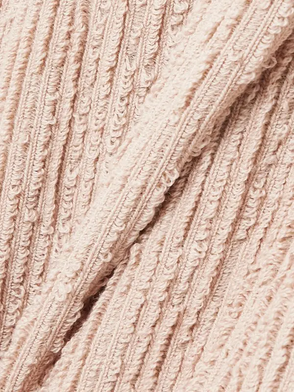 Acne Studios Frayed Ribbed Bouclé Mini Dress - Neutrals