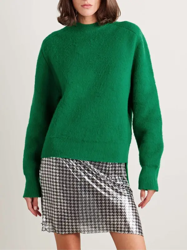Rabanne Chain-embellished Brushed-wool Sweater