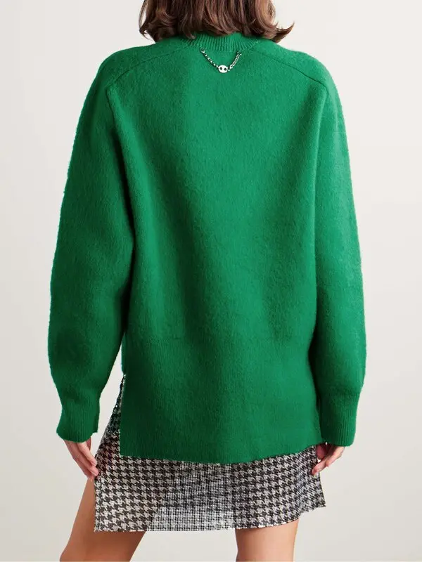 Rabanne Chain-embellished Brushed-wool Sweater