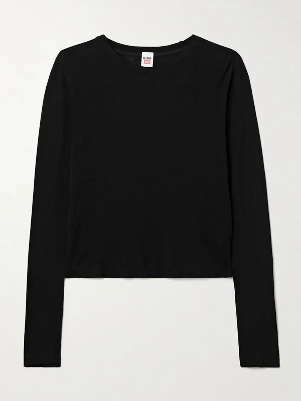 RE/DONE Hanes 90s Baby Cotton-jersey T-shirt - Black