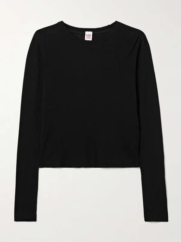 RE/DONE Hanes 90s Baby Cotton-jersey T-shirt - Black