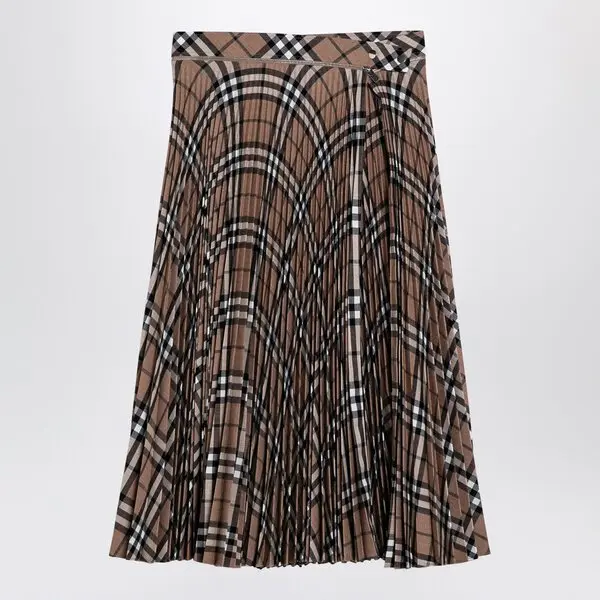 Burberry Check Pattern Pleated Skirt