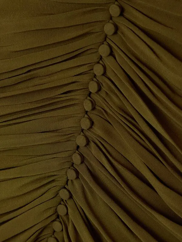 Saint Laurent Ruched Halterneck Dress
