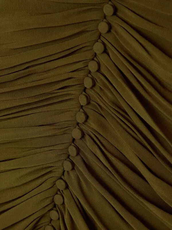 Saint Laurent Ruched Halterneck Dress