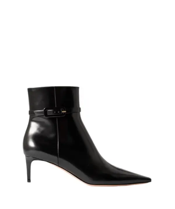 GIANVITO ROSSI Tokio 55 Leather Ankle Boots - Black
