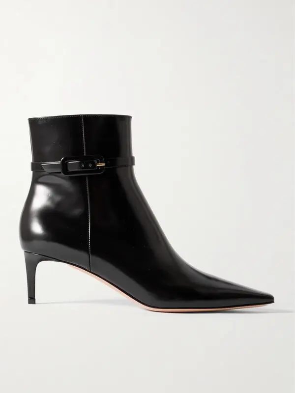 GIANVITO ROSSI Tokio 55 Leather Ankle Boots - Black