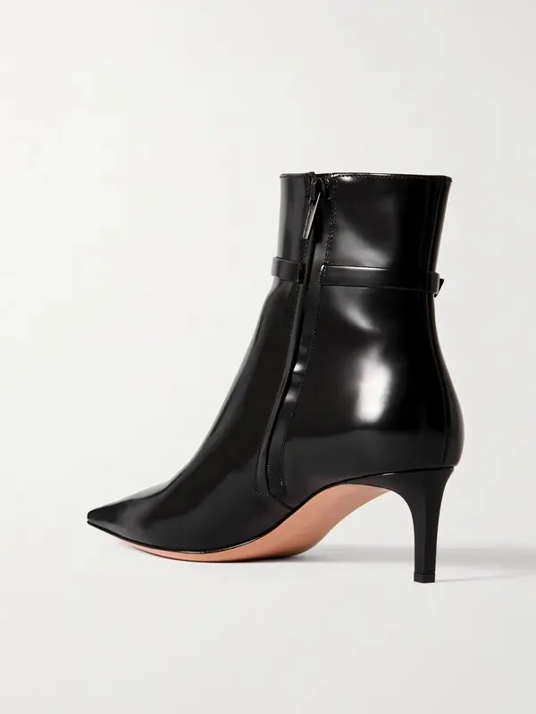 GIANVITO ROSSI Tokio 55 Leather Ankle Boots - Black