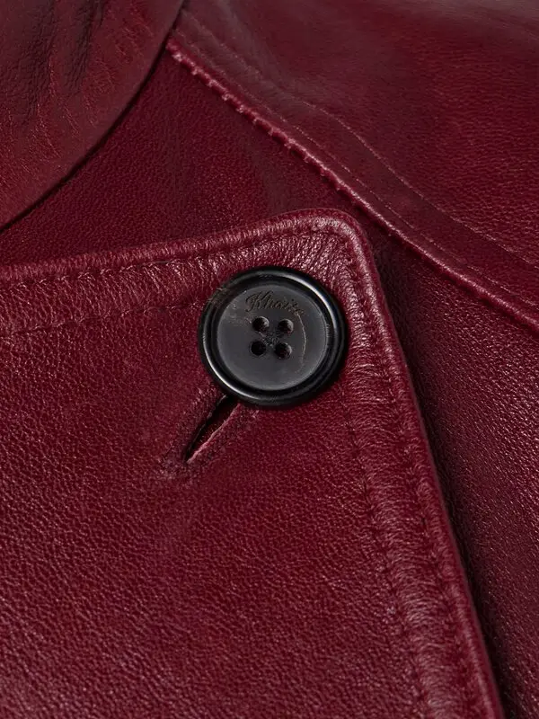 Khaite Rothen Oversized Belted Leather Coat