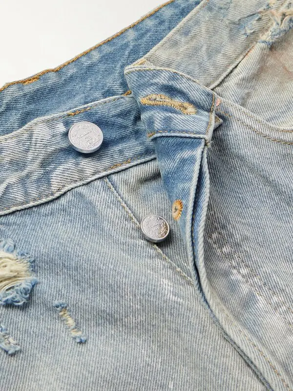 Vetements Wide-leg Panelled Distressed Jeans