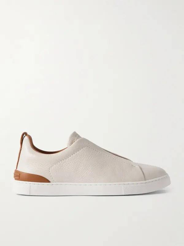 Zegna Triple Stitch™ Deerskin Slip-on Sneakers - White