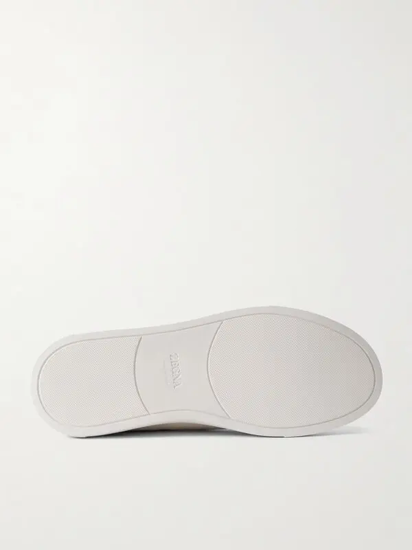 Zegna Triple Stitch™ Deerskin Slip-on Sneakers - White