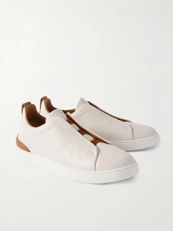 Zegna Triple Stitch™ Deerskin Slip-on Sneakers - White