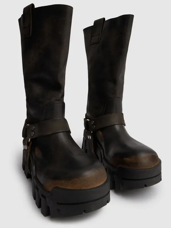 Balenciaga Bulldozer Harness Boots - Washed Black | Editorialist display picture 1