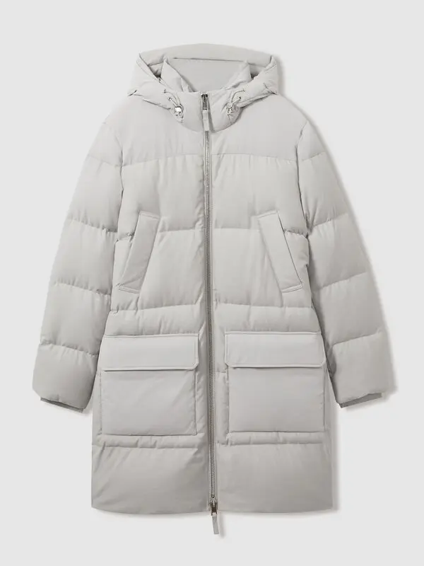 REISS Stadium Quilted Longline Puffer Jacket
