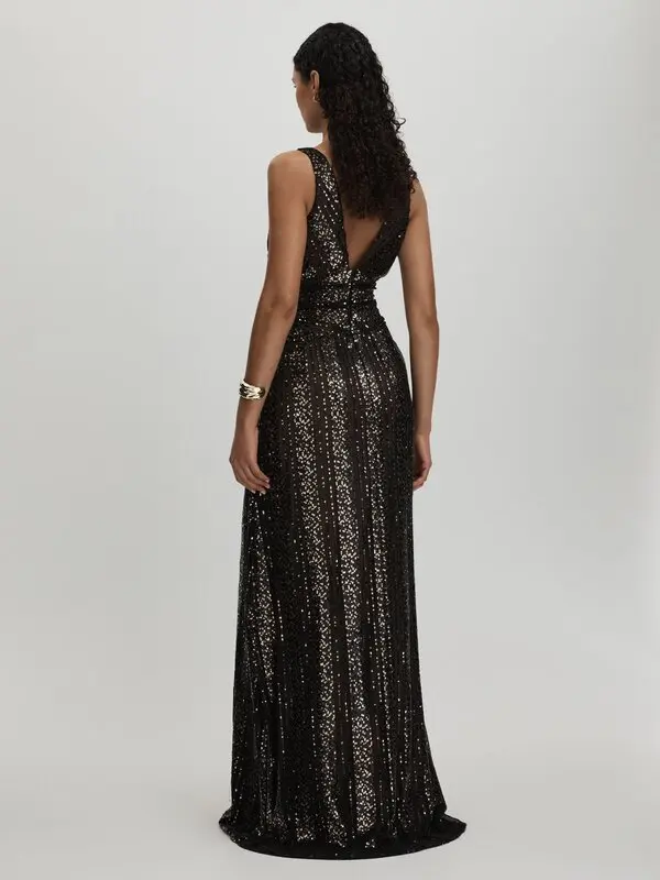 Halston Esra Sequin Maxi Dress