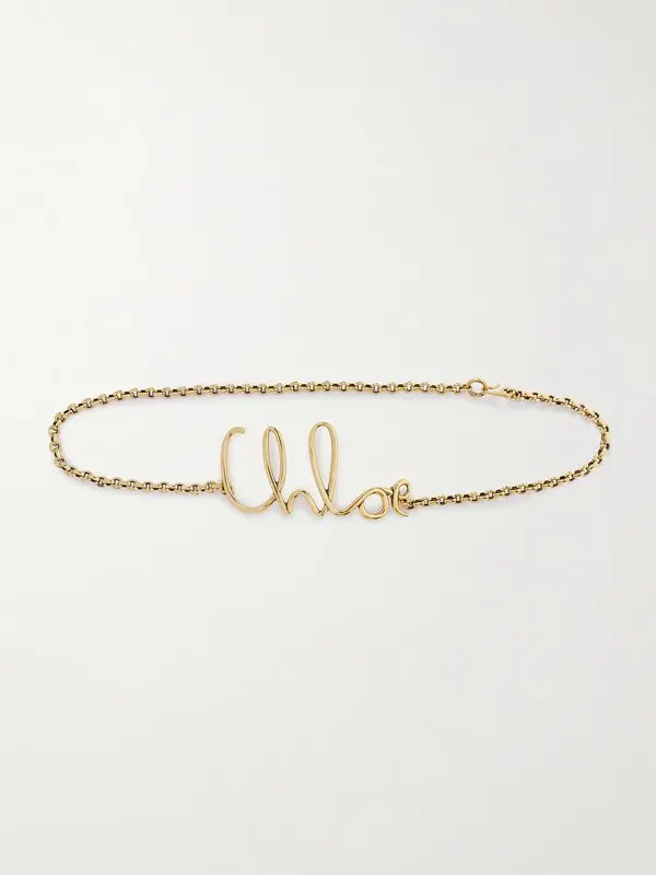 Chloé Tone Logo Belt - Gold